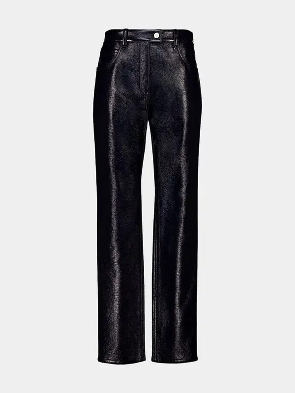COURREGES Navy Reedition Vinyl 5-pocket Pants - Blue
