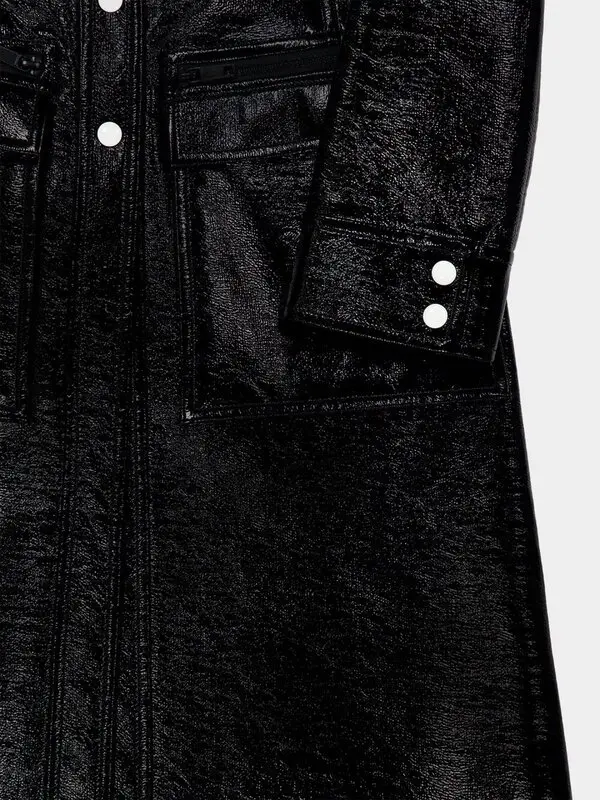 COURREGES Reedition Vinyl Trench Coat - Black