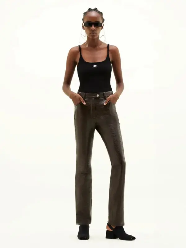 COURREGES Reedition Rib Knit Tank Top - Black