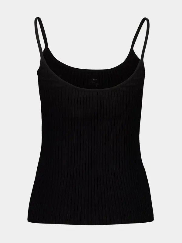 COURREGES Reedition Rib Knit Tank Top - Black