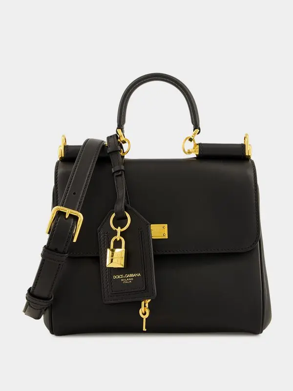 Dolce & Gabbana My Sicily Calfskin Handbag - Black