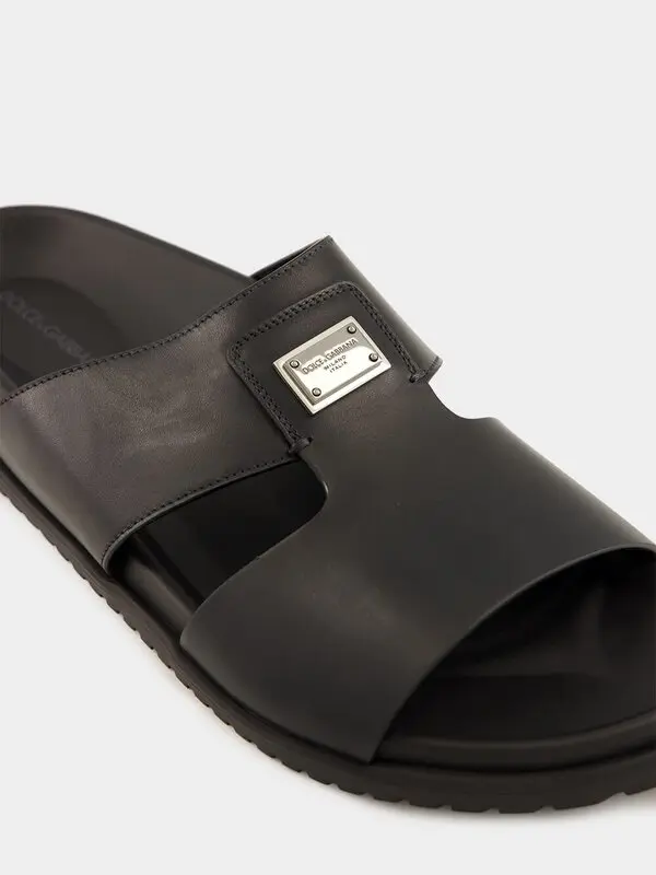 Dolce & Gabbana Calfskin Slide Sandals