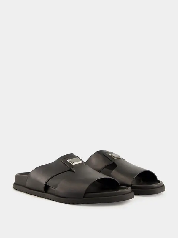 Dolce & Gabbana Calfskin Slide Sandals