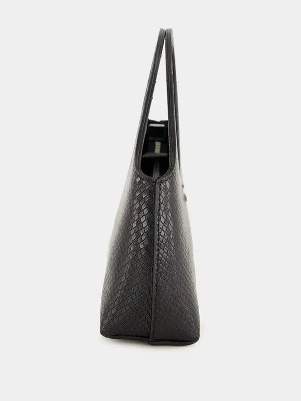 COURREGES Mini Holy Day Bag In Viper Leather - Black