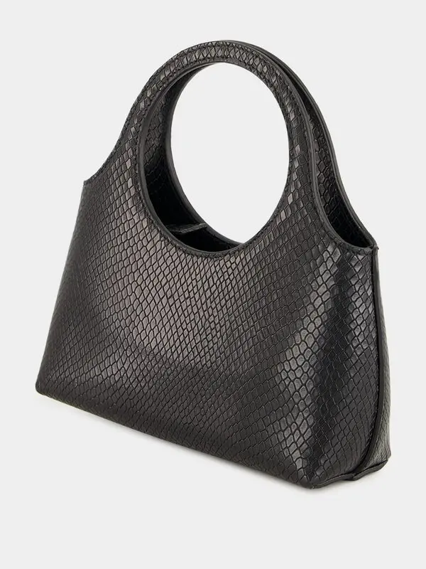 COURREGES Mini Holy Day Bag In Viper Leather - Black