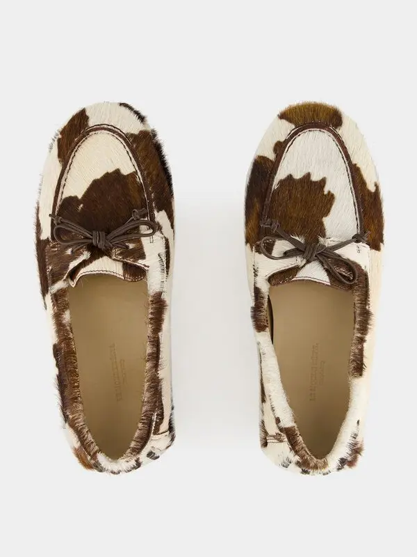 Le Monde Beryl Cow Print Calf Hair Driver Moccasins - Multicolour