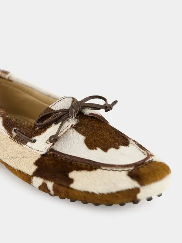 Le Monde Beryl Cow Print Calf Hair Driver Moccasins - Multicolour