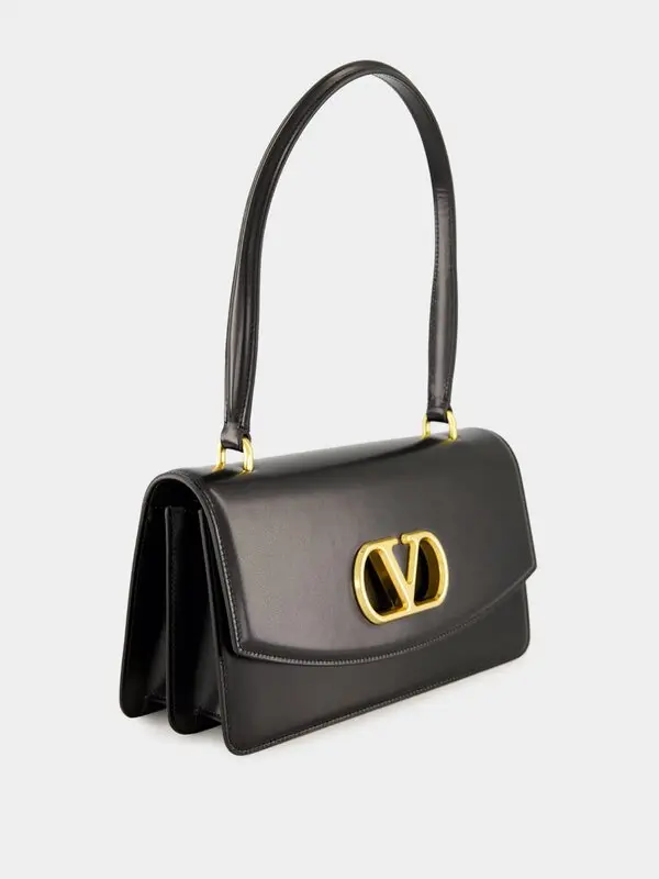 Valentino Garavani Vain Calfskin Top Handle Bag - Black