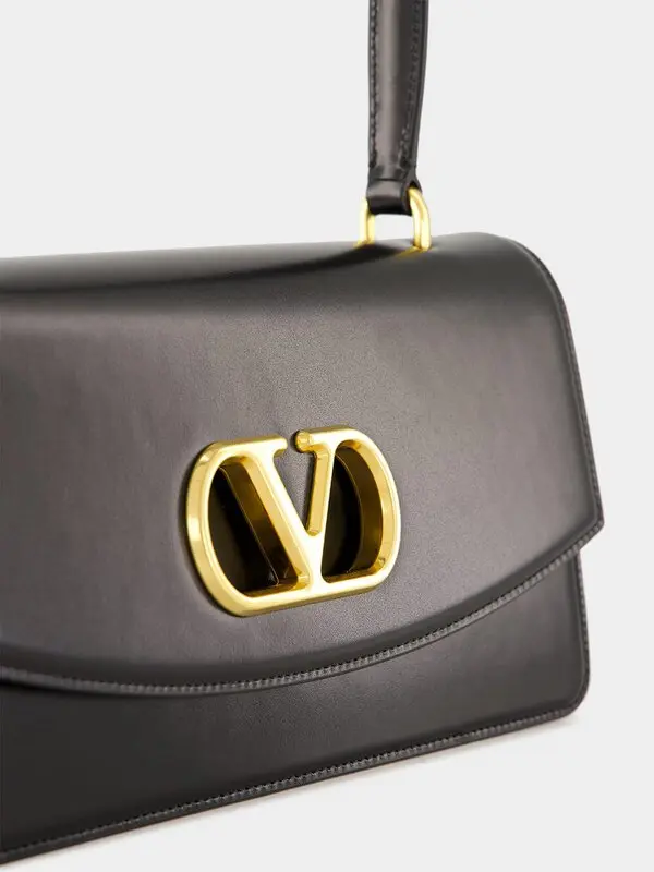 Valentino Garavani Vain Calfskin Top Handle Bag - Black