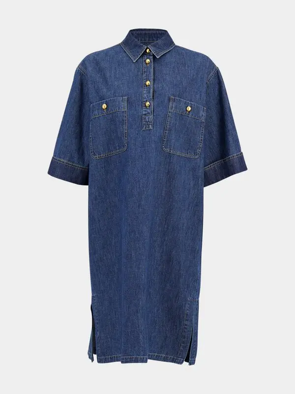 Valentino Garavani Denim Midi Shirt Dress - Blue