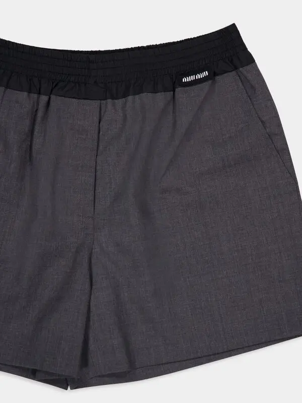 Miu Miu Ardesia Superfine Wool Shorts