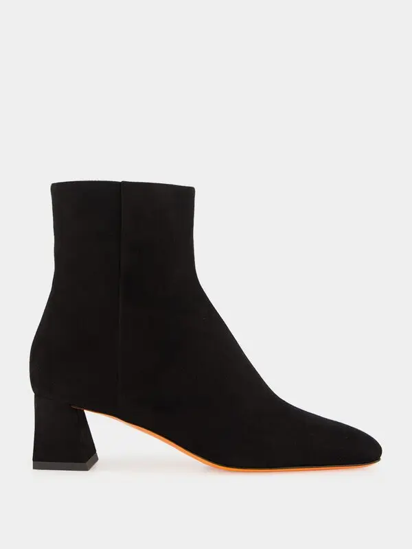 Santoni Leather Marta Ankle Boots - Black