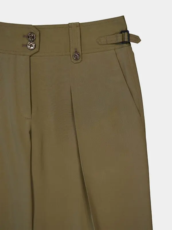 TOM FORD Pleated Crepe De Chine Wide Leg Trousers