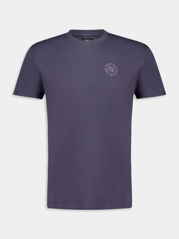 Fendi Dark Ff Postcards Cotton T-shirt - Blue