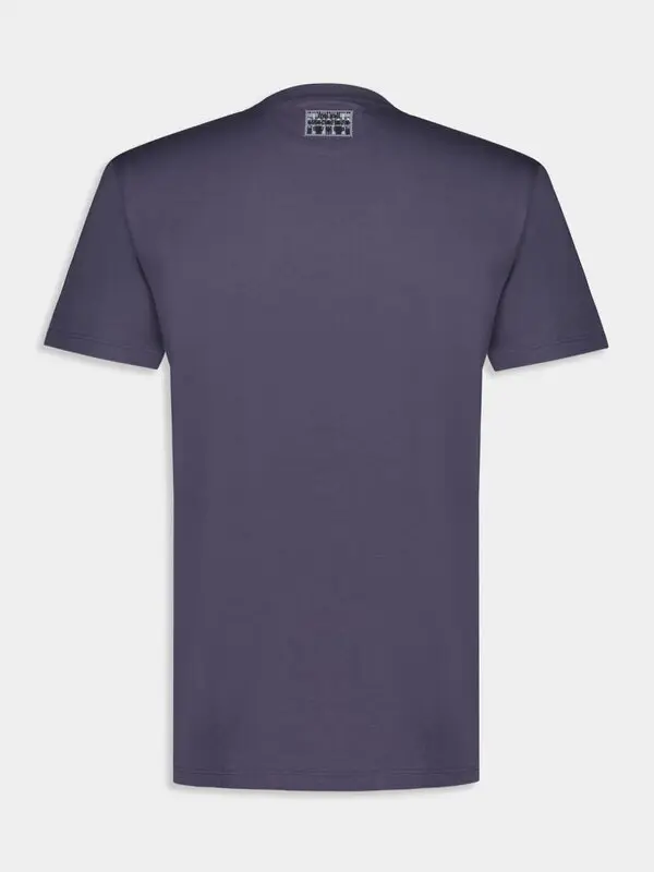 Fendi Dark Ff Postcards Cotton T-shirt - Blue