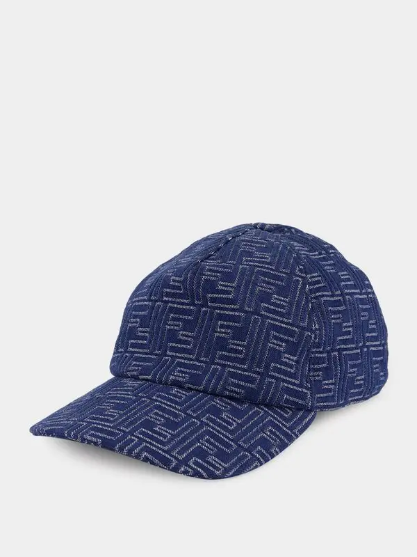 Fendi Ff Denim Baseball Cap - Blue