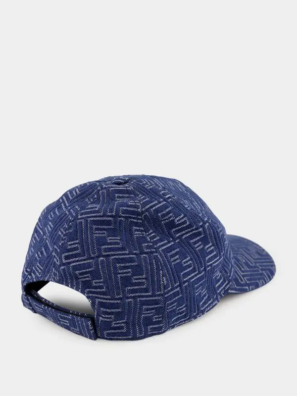 Fendi Ff Denim Baseball Cap - Blue