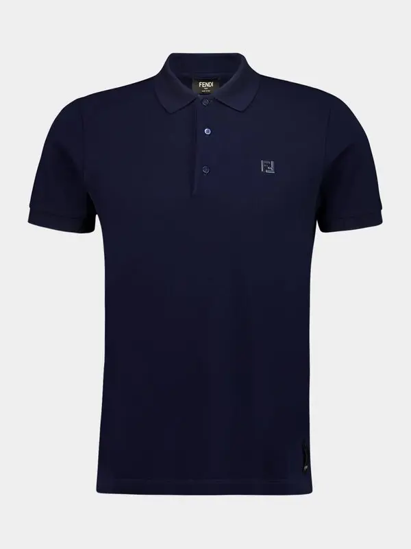 Fendi Navy Cotton Piqué Polo Shirt - Blue