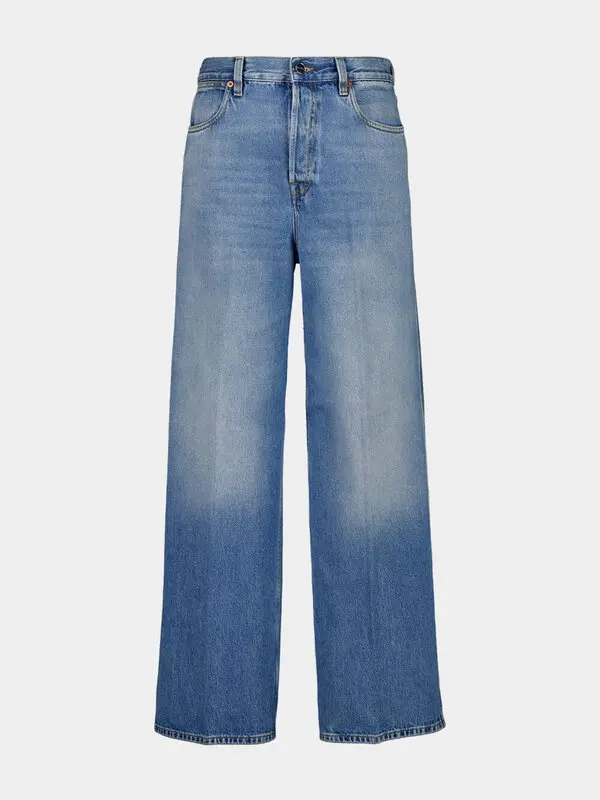Gucci Light Stonewashed Denim Wide-leg Trousers - Blue