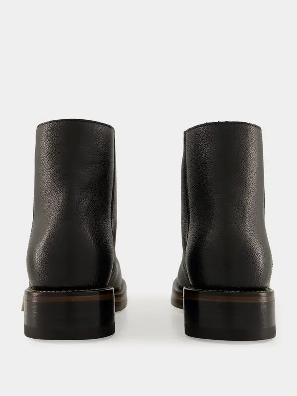 Alexander McQueen Calf Leather Maker Zip Boots