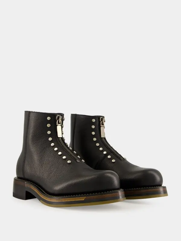 Alexander McQueen Calf Leather Maker Zip Boots