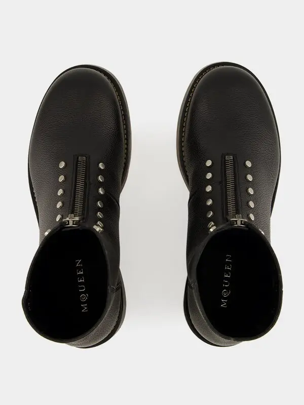 Alexander McQueen Calf Leather Maker Zip Boots