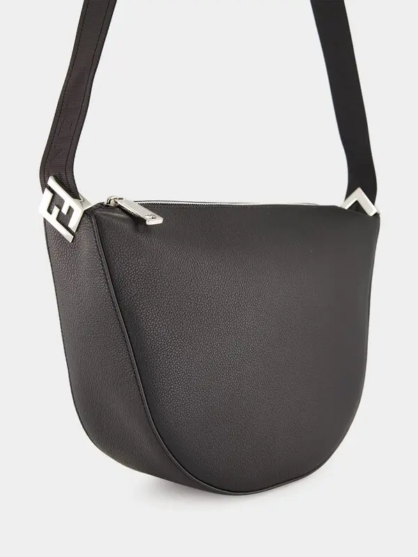 Fendi Leather Ff Squared Melon Bag - Black