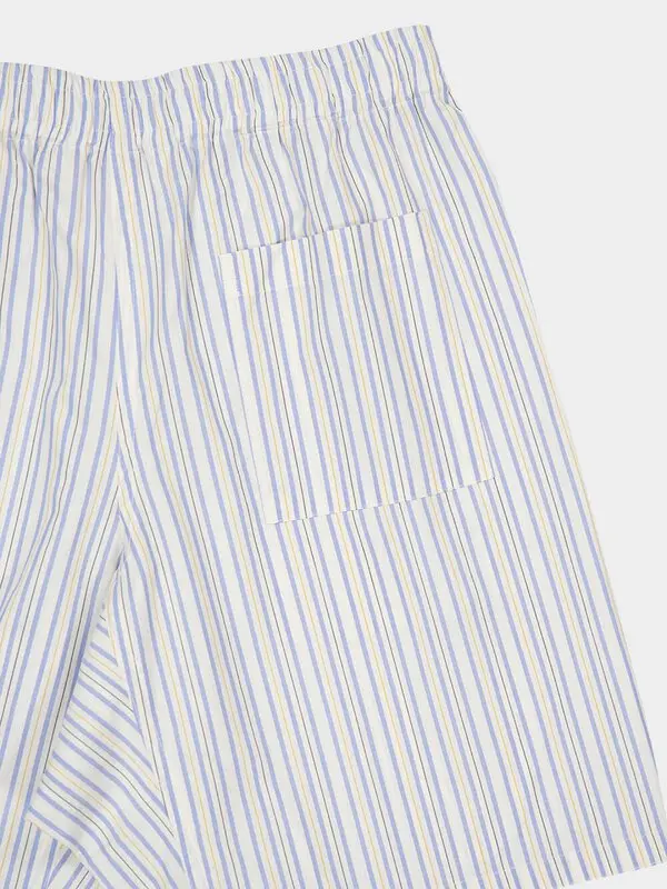 Marni Striped Organic Cotton Poplin Bermuda Shorts - Blue