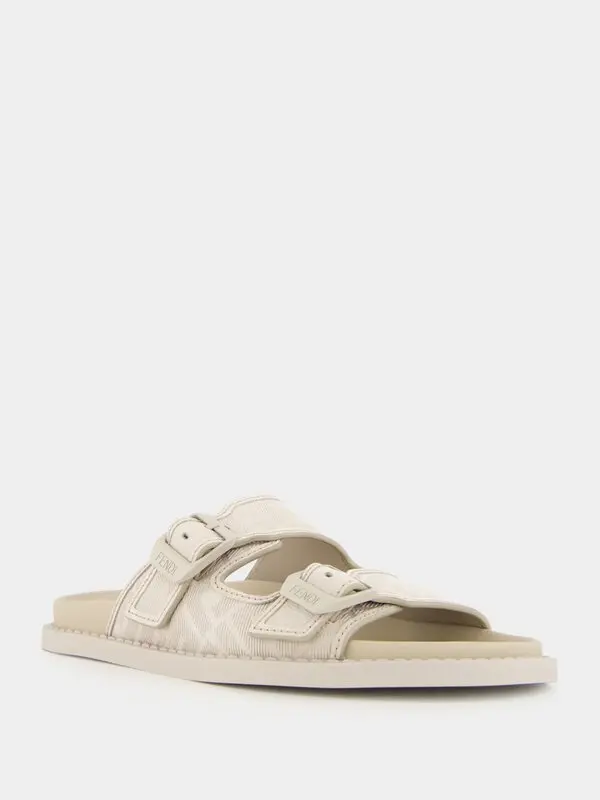 Fendi Nubuck Leather Sandals With Ff Motif