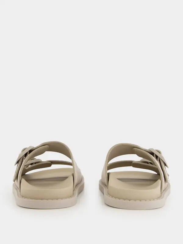 Fendi Nubuck Leather Sandals With Ff Motif