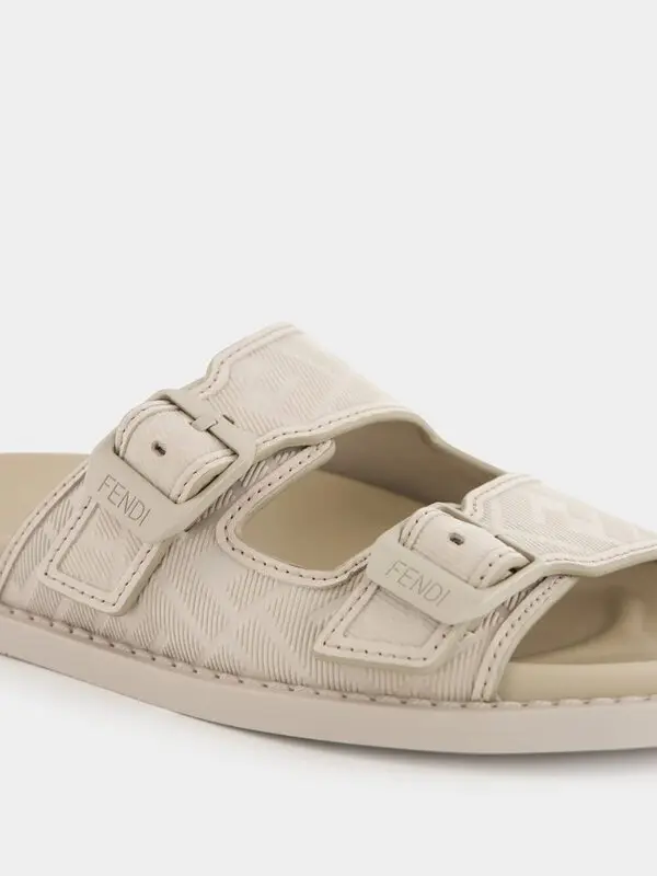 Fendi Nubuck Leather Sandals With Ff Motif