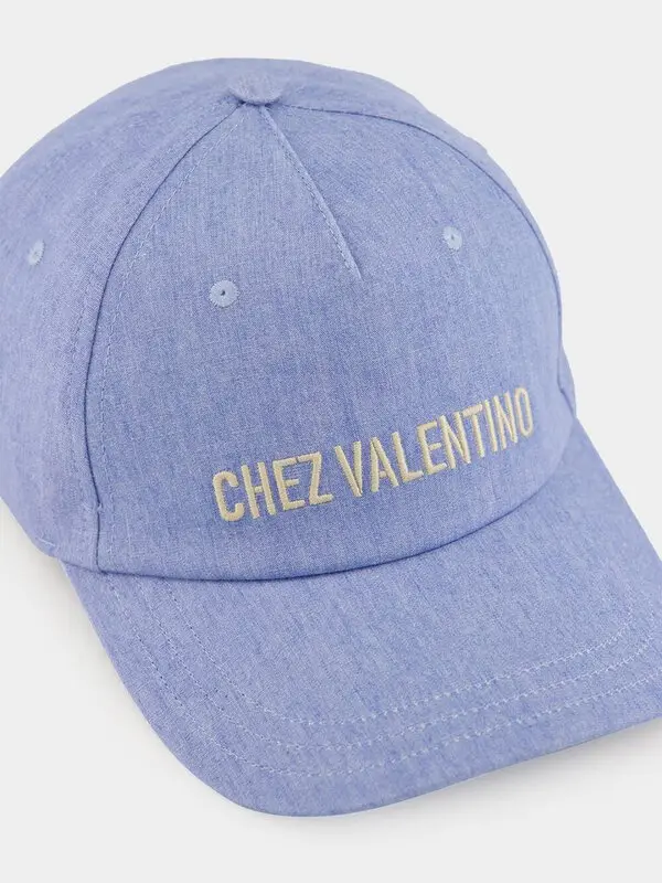Valentino Garavani Chez Light Denim Cap
