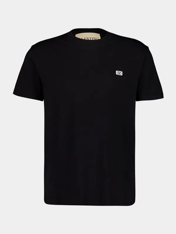 Valentino Garavani Cotton Jersey T-shirt With Vlogo Patch - Black