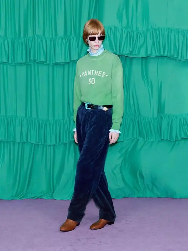 Valentino Garavani Laurel Cotton Sweatshirt With Panther Print - Green