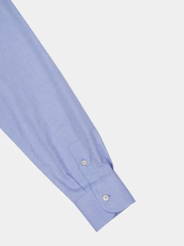Valentino Garavani Azure Oxford Cotton Shirt With Vlogo - Blue