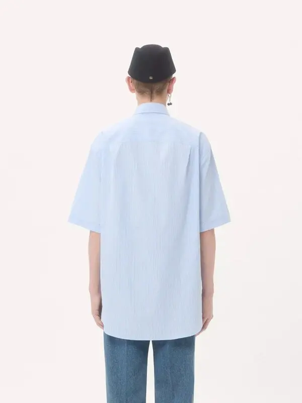 Valentino Garavani Sky Cotton Shirt With Embroidery - Blue