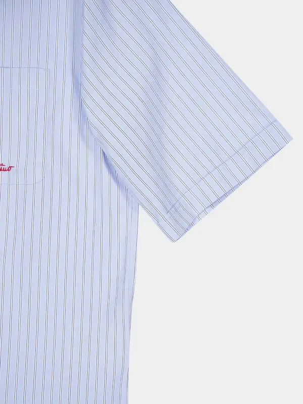 Valentino Garavani Sky Cotton Shirt With Embroidery - Blue