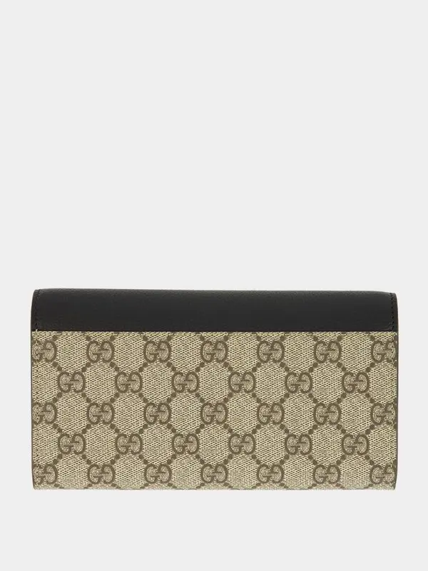 Gucci Black And Beige Ebony Petit Marmont Wallet