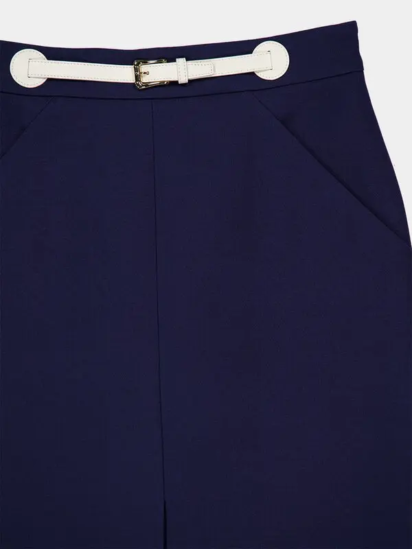 Valentino Garavani Midi Skirt With Leather Belt