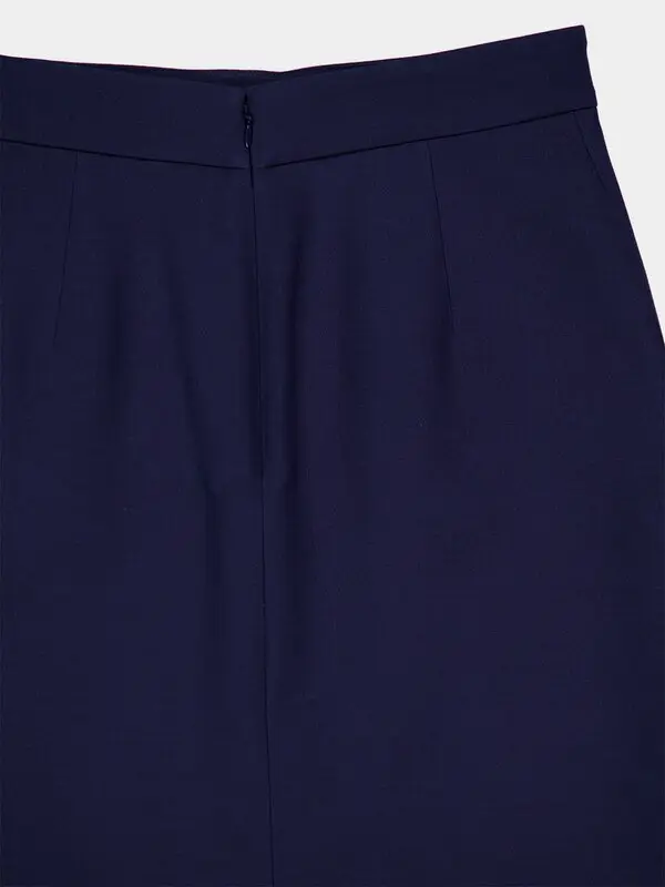 Valentino Garavani Midi Skirt With Leather Belt - Blue