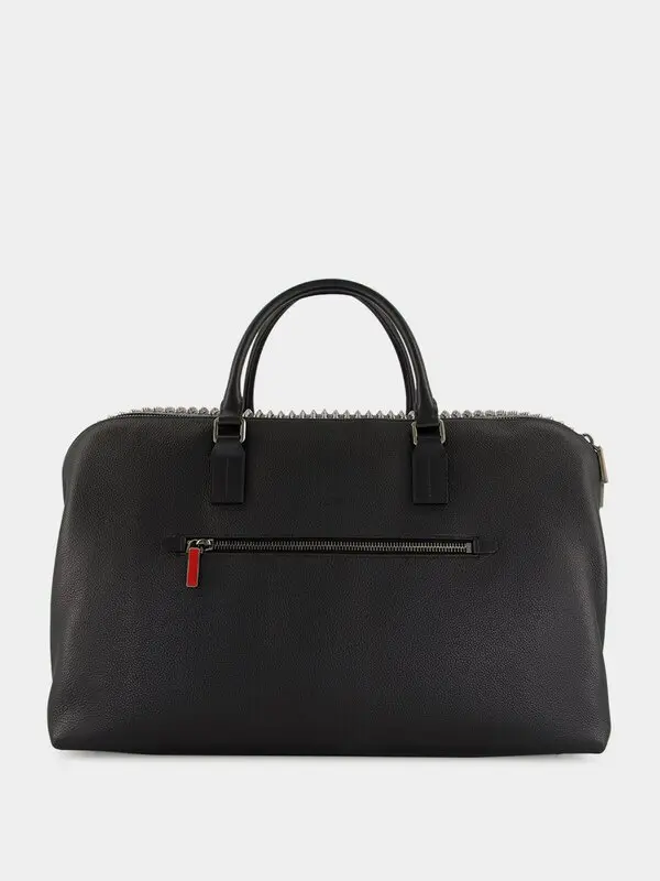 CHRISTIAN LOUBOUTIN Grained Leather Duffle Bag - Black