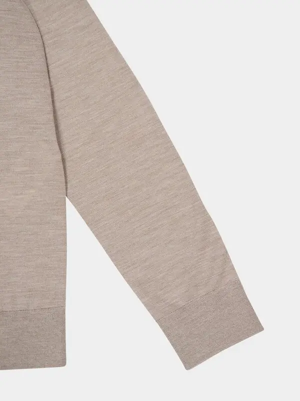 FERRAGAMO Virgin Wool V-neck Sweater - Beige