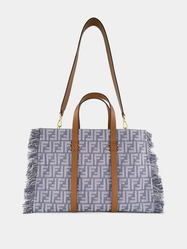 Fendi Ff Jacquard Summer Tote - Blue