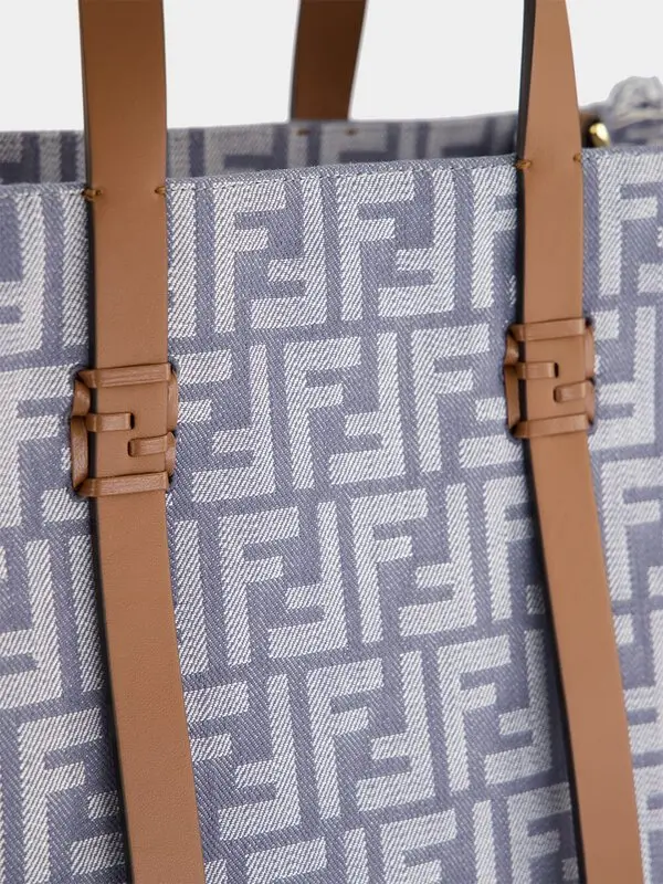 Fendi Ff Jacquard Summer Tote - Blue