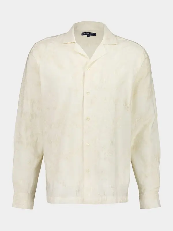Frescobol Carioca Ivory Safra Cotton Camp Collar Shirt - White
