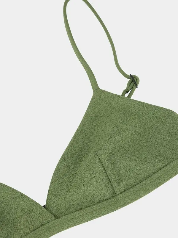 Matteau Safari Crinkle Tri Crop Bikini Top - Green