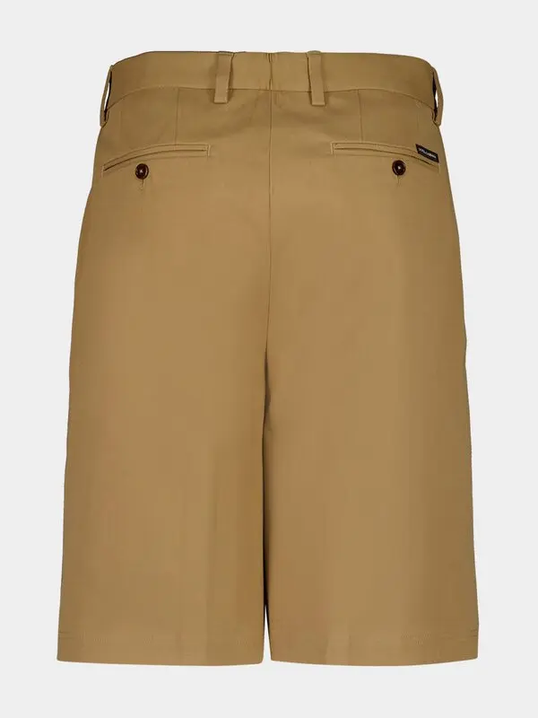 Dolce & Gabbana Cotton Drill Bermuda Shorts - Beige