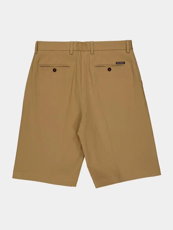 Dolce & Gabbana Cotton Drill Bermuda Shorts - Beige
