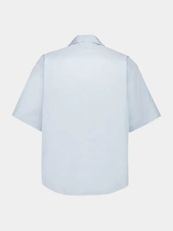 AMI Paris Sky Taffeta Boxy Short-sleeved Shirt
