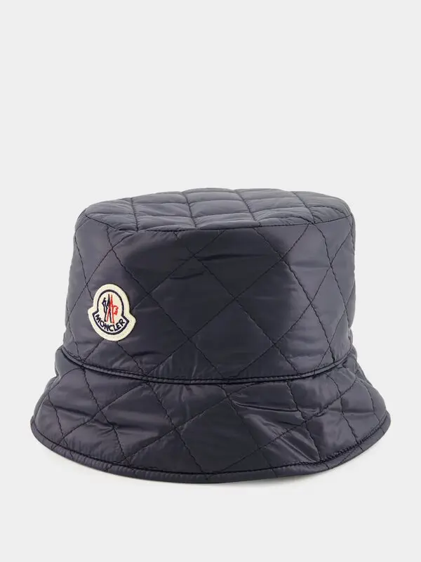 Moncler Diamond-quilted Bucket Hat - Blue